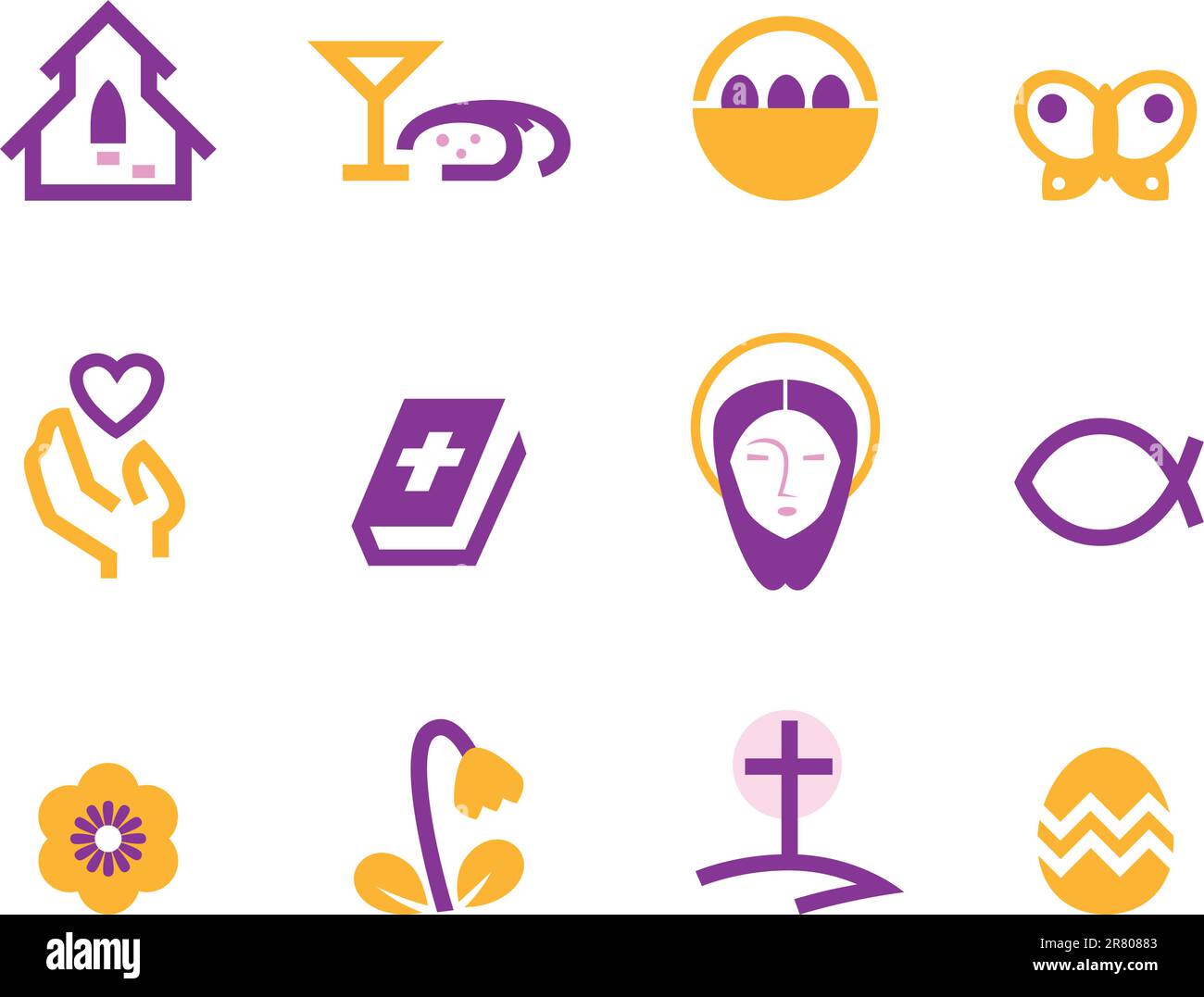 Stylized easter and christian icons. Vector Stock Vector Image & Art ...