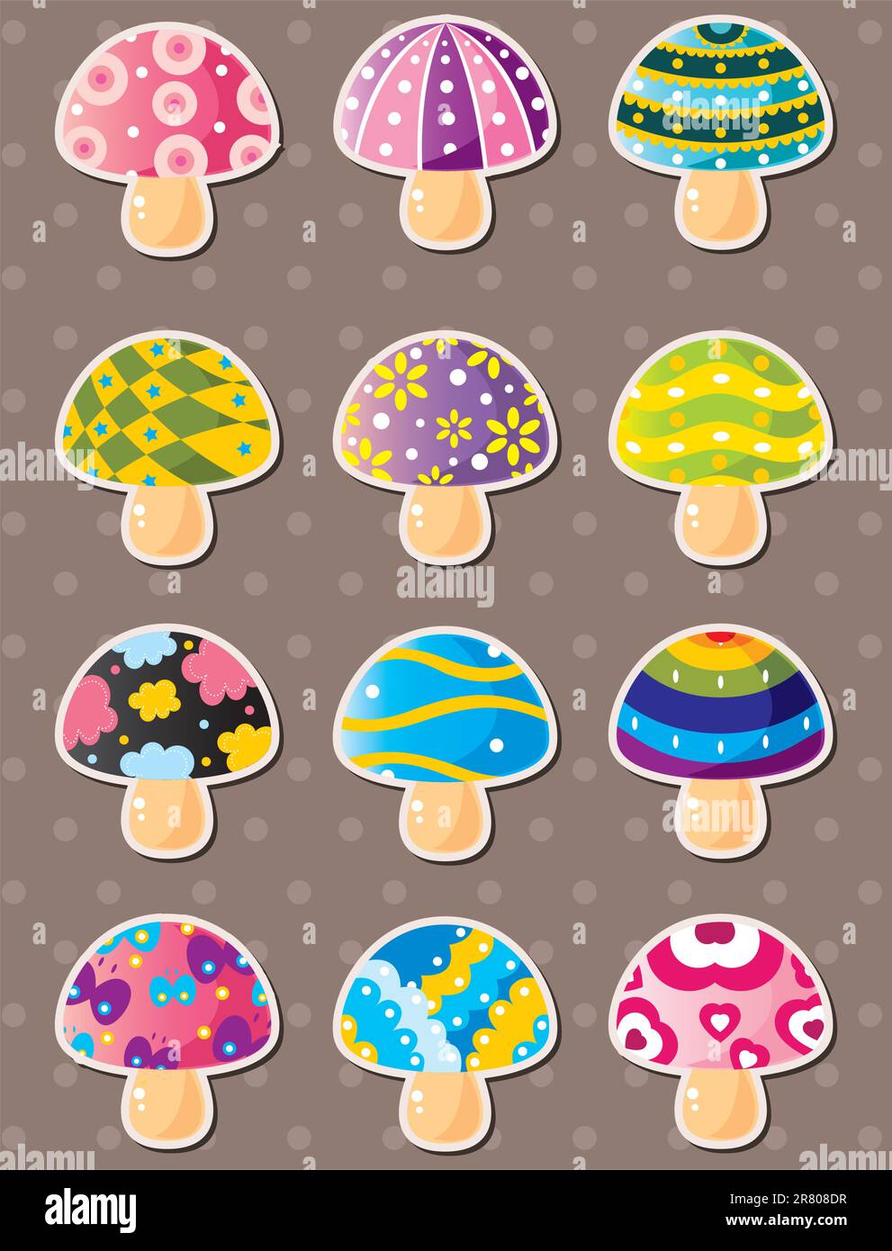 Colorful Mushroom Drawings