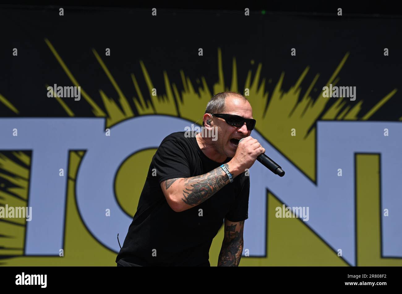 18 June 2023, Lower Saxony, Scheeßel: Oliver Meister, singer of the ...