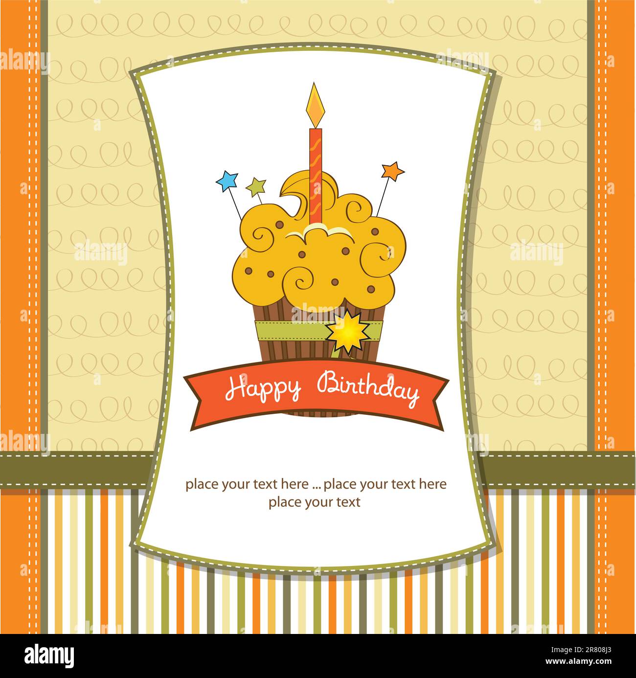 Happy Birthday cupcake Stock Vector Image & Art - Alamy