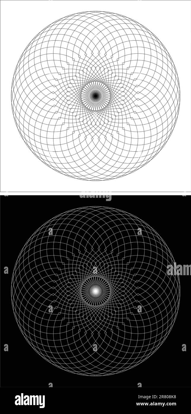 Black and white curved circular design Stock Vector Image & Art - Alamy