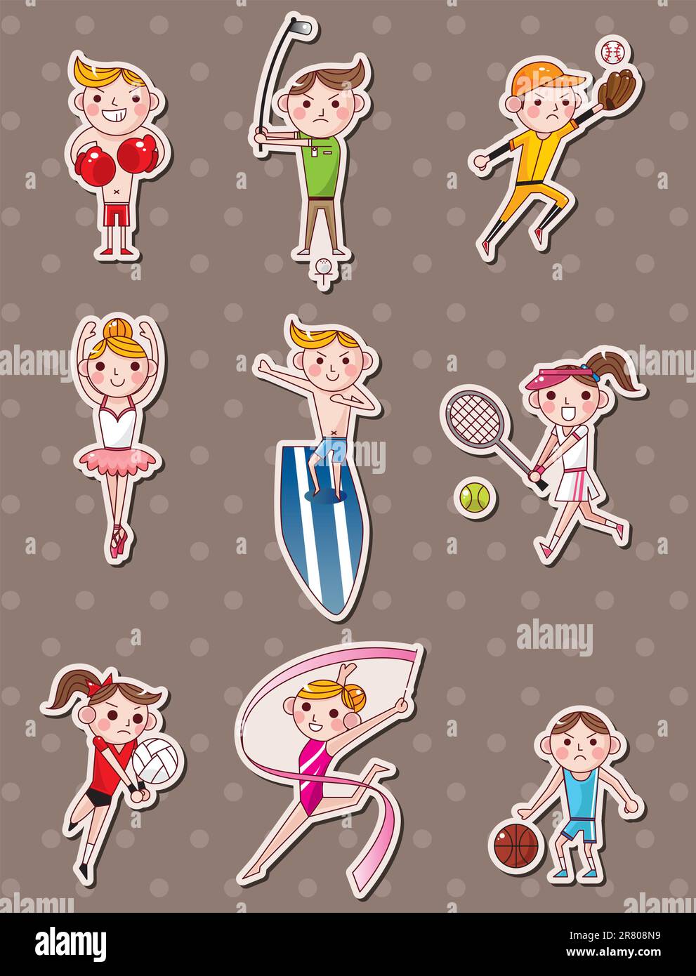 Sport element stickers Stock Vector Images - Alamy
