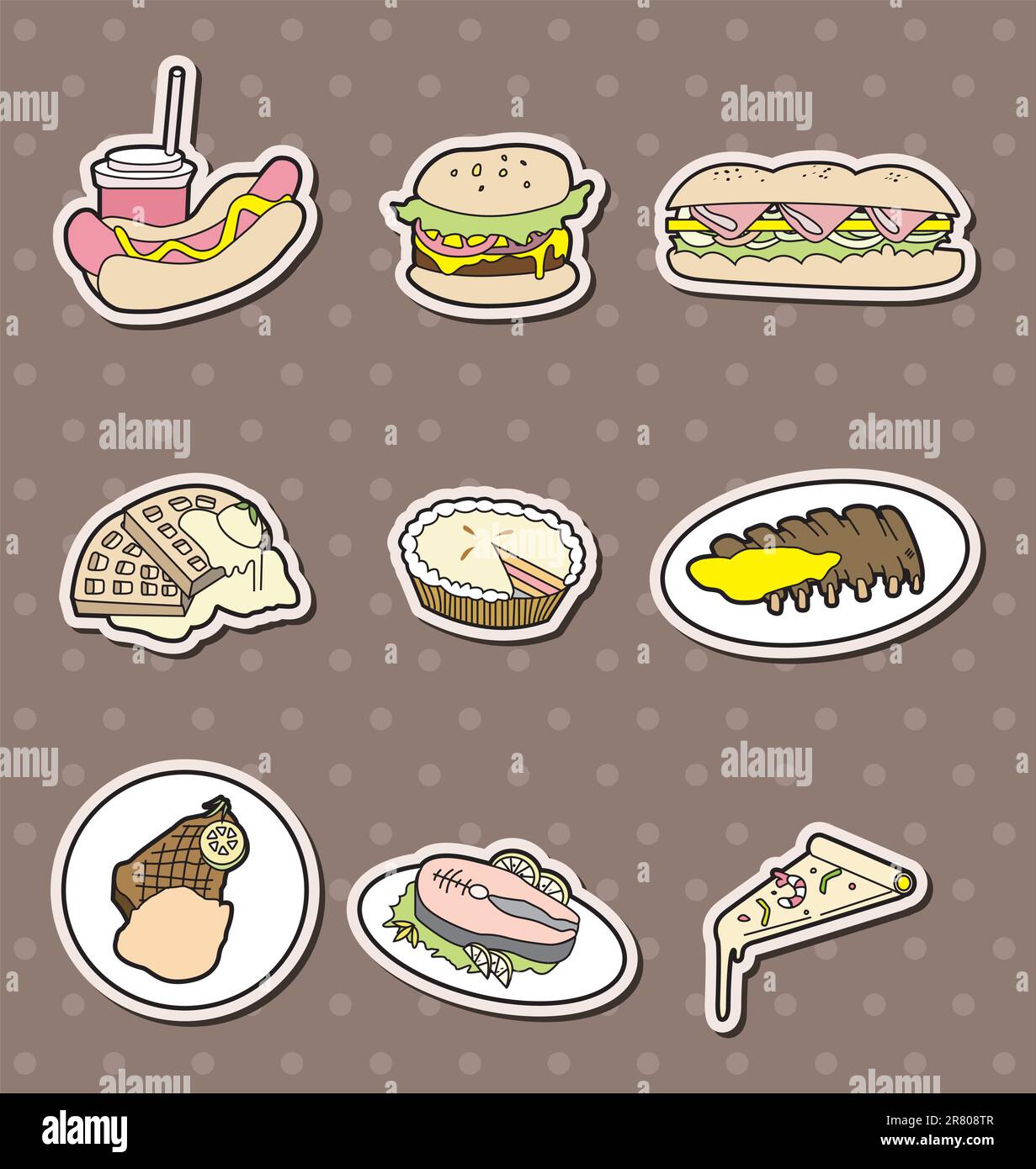 fast food stickers Stock Vector Image & Art - Alamy