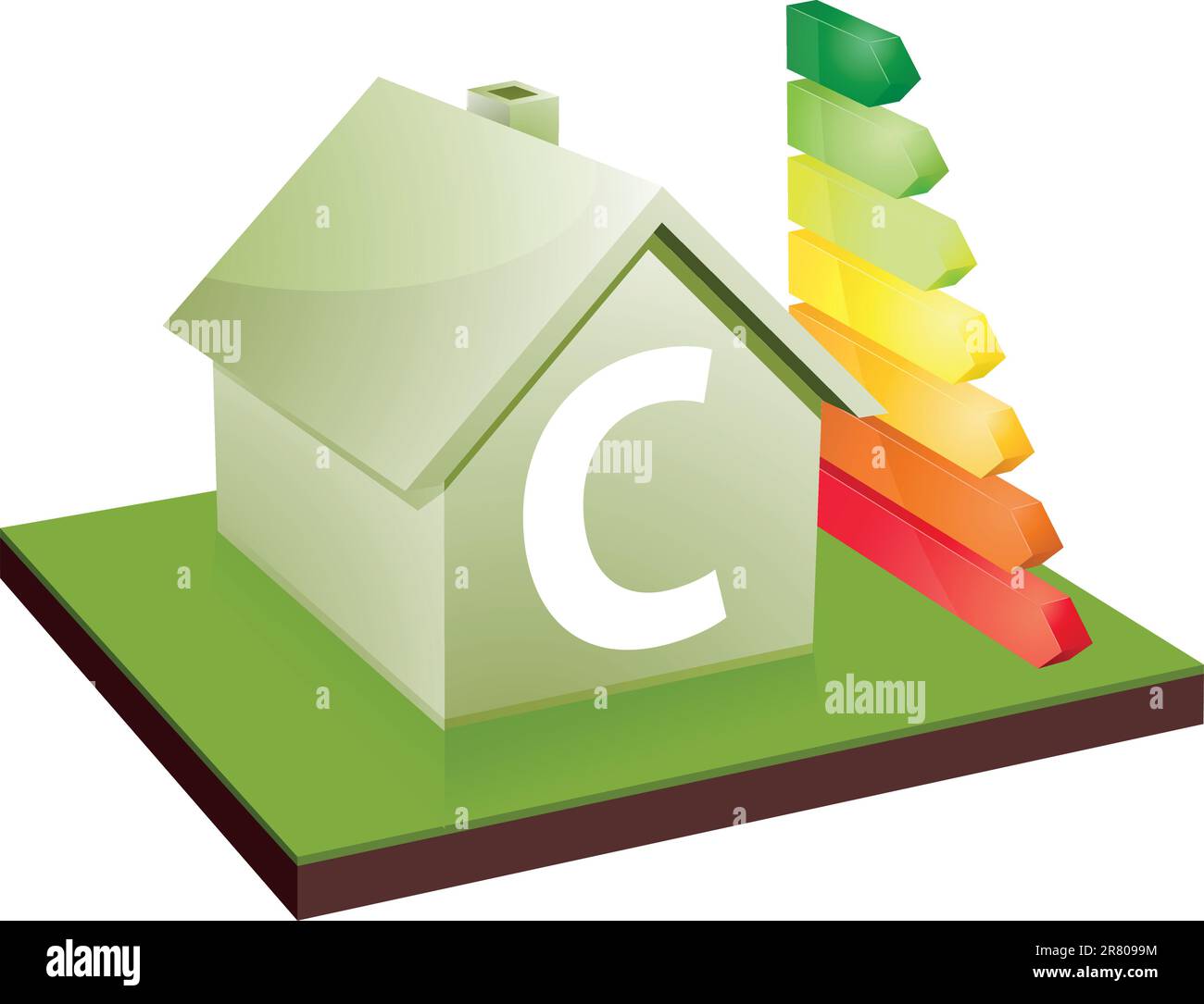 House with energy efficiency bars, showing the letter C Stock Vector ...