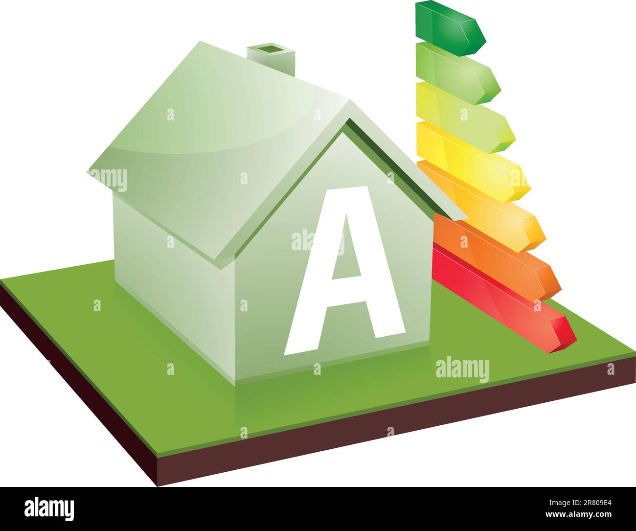 House with energy efficiency bars, showing the letter A Stock Vector ...