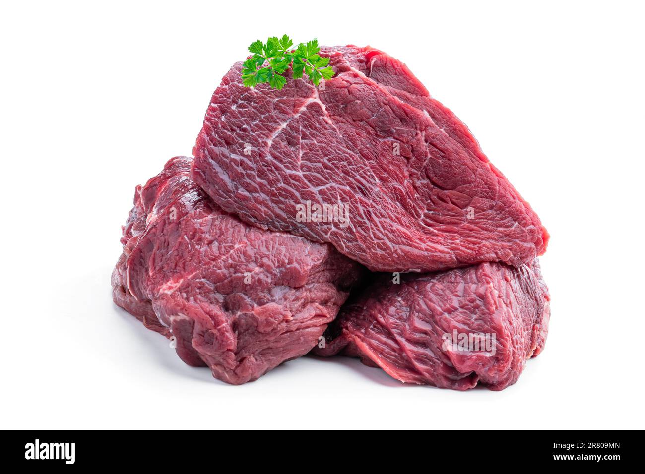 Red beef meat isolated on white background Stock Photo - Alamy