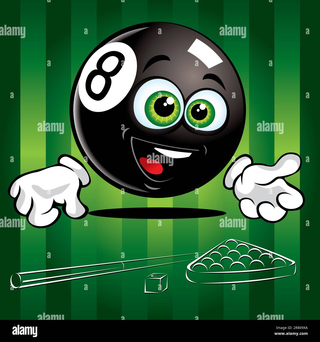Funny smiling pool ball Stock Vector Images - Alamy