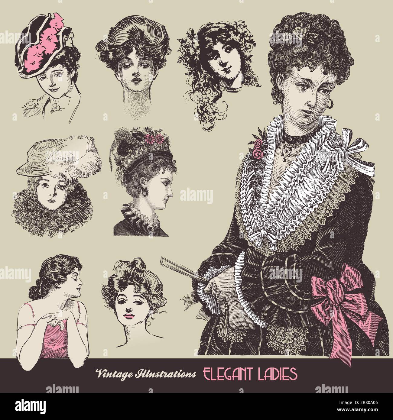 Ladies 19th century Stock Vector Images - Alamy