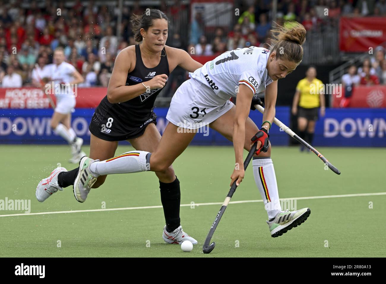 Antwerp, Belgium. 18th June, 2023. New Zealand's Hannah Cotter and ...