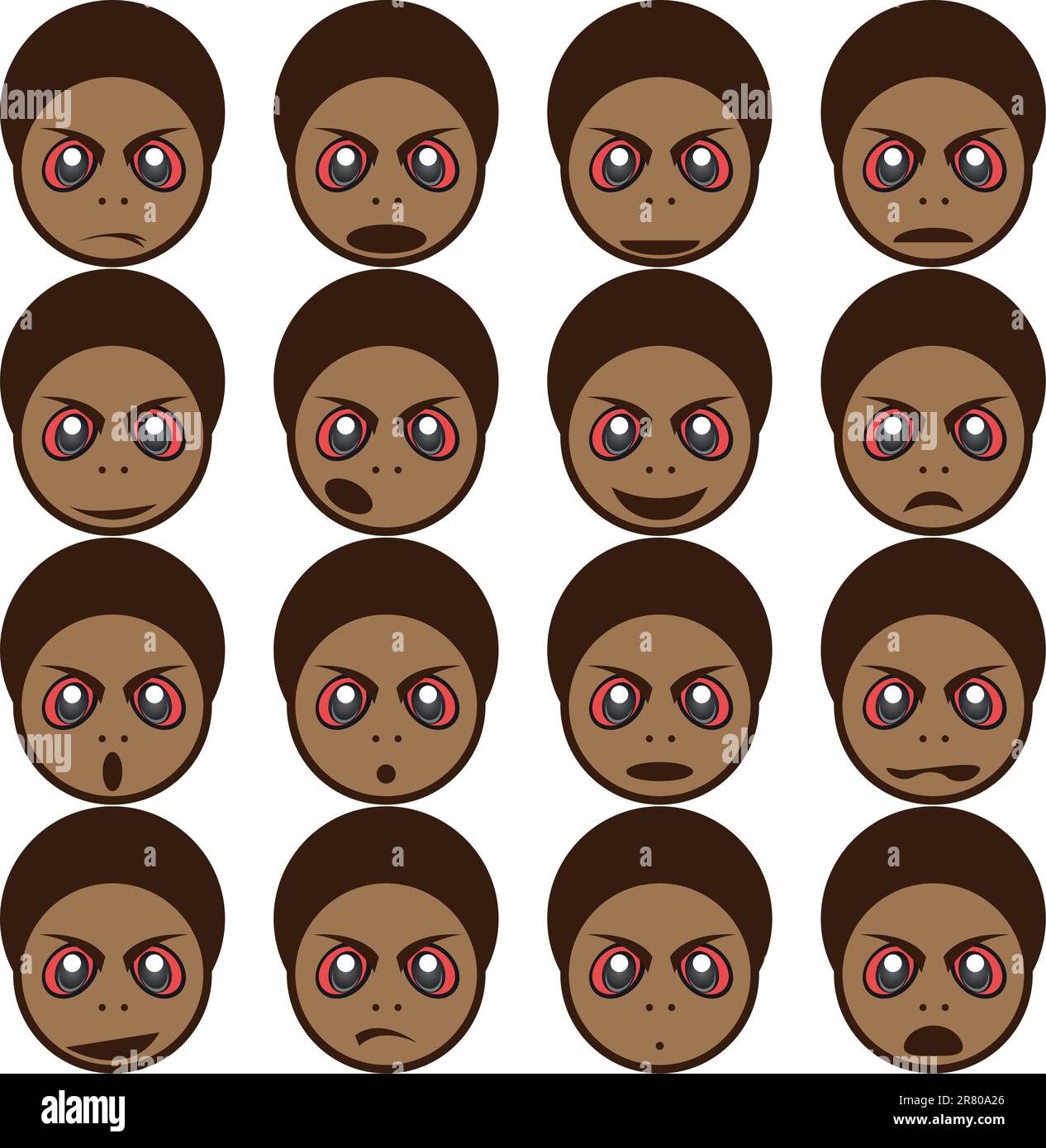 African Boy Face Impressions Stock Vector Image & Art - Alamy