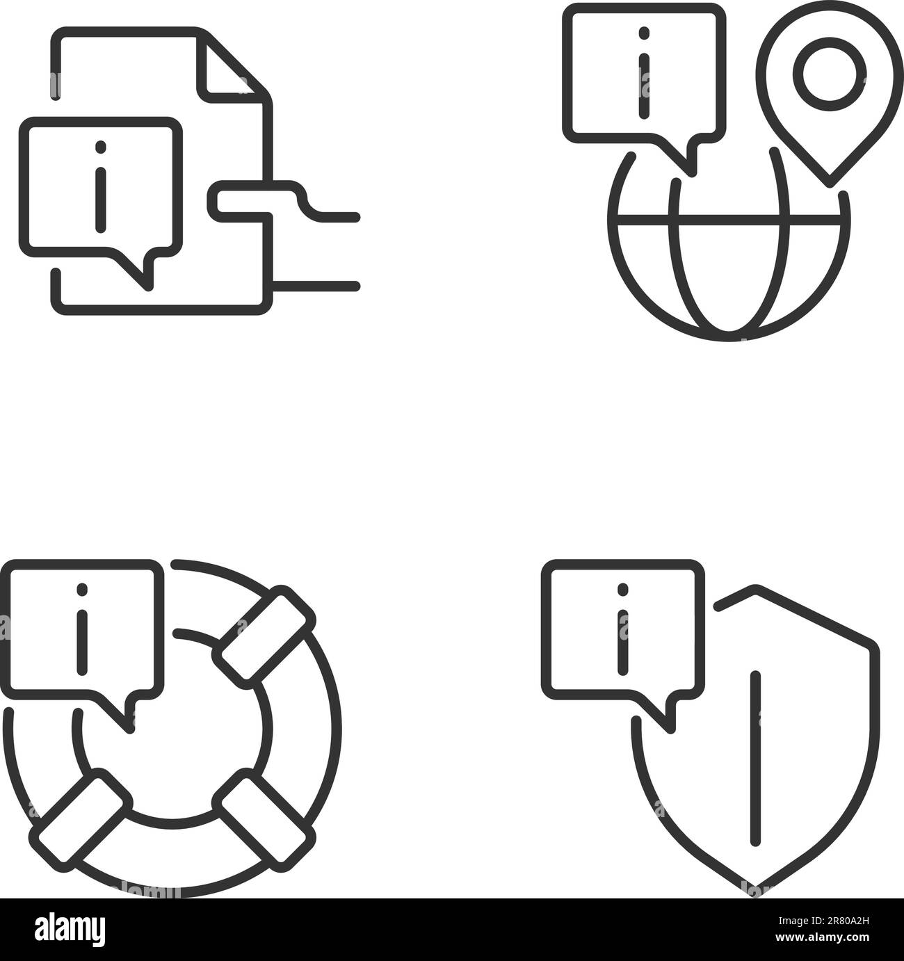 Safe information service pixel perfect linear icons set Stock Vector ... Safe information service pixel perfect linear icons set Stock Vector ...