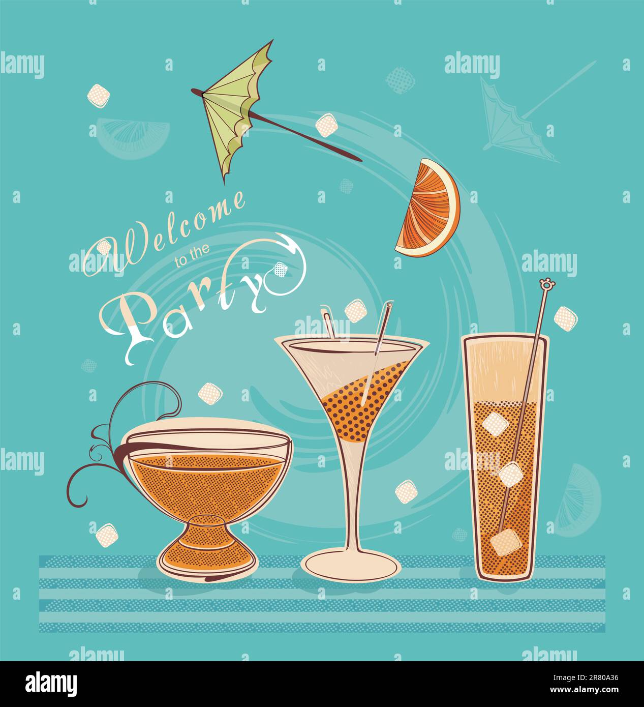 vector drawing of the invitation to the party card - ready to place ...