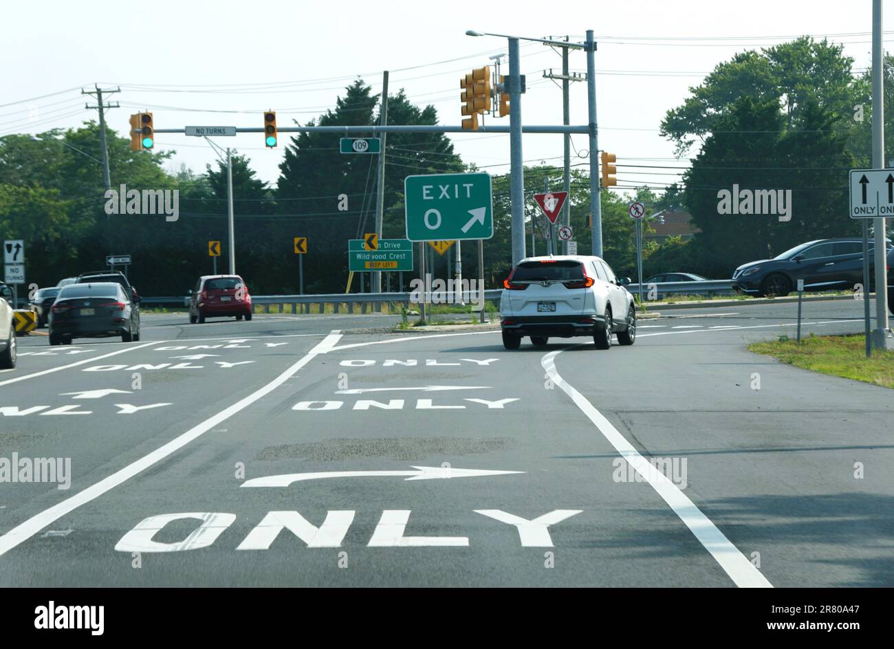 Cape May, New Jersey, U.S.A - June 18, 2023 - The Exit 0 towards the ...