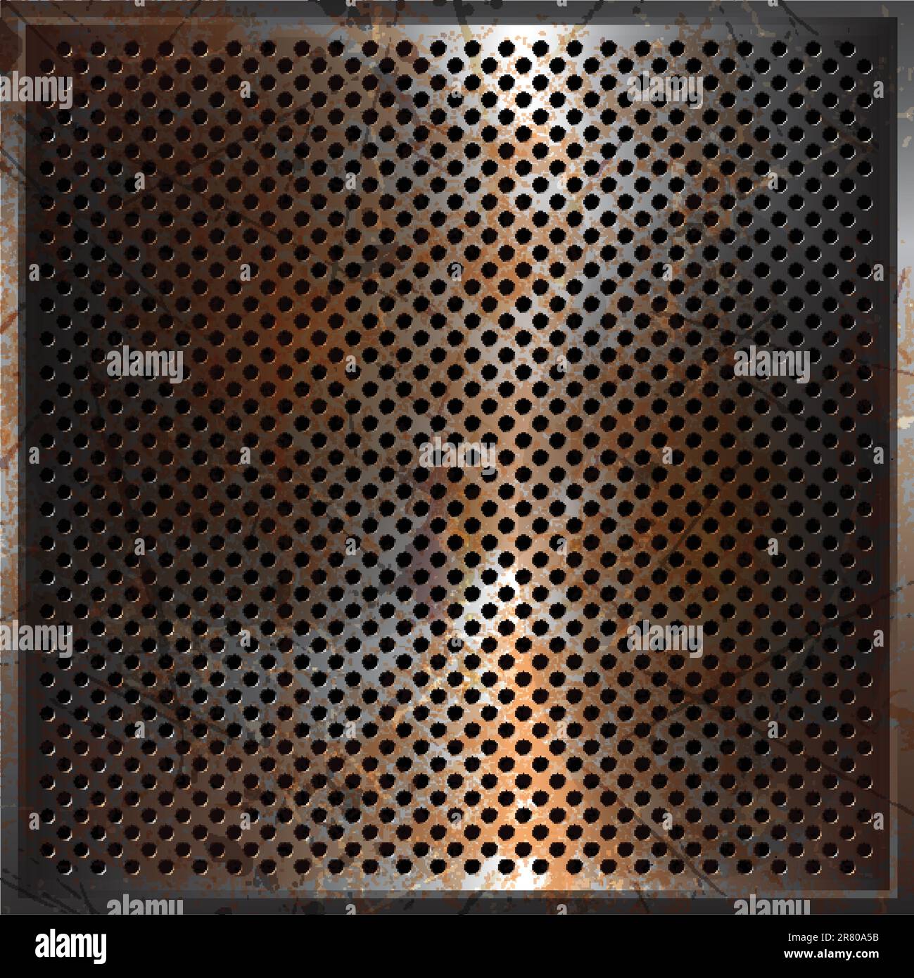 Perforated metal background with a grunge rusty texture Stock Vector ...