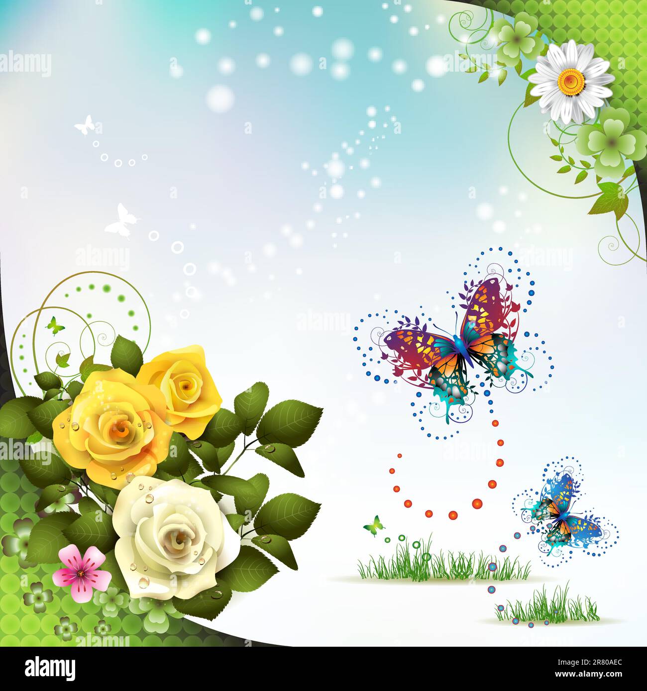 Roses sky background Stock Vector Images - Alamy