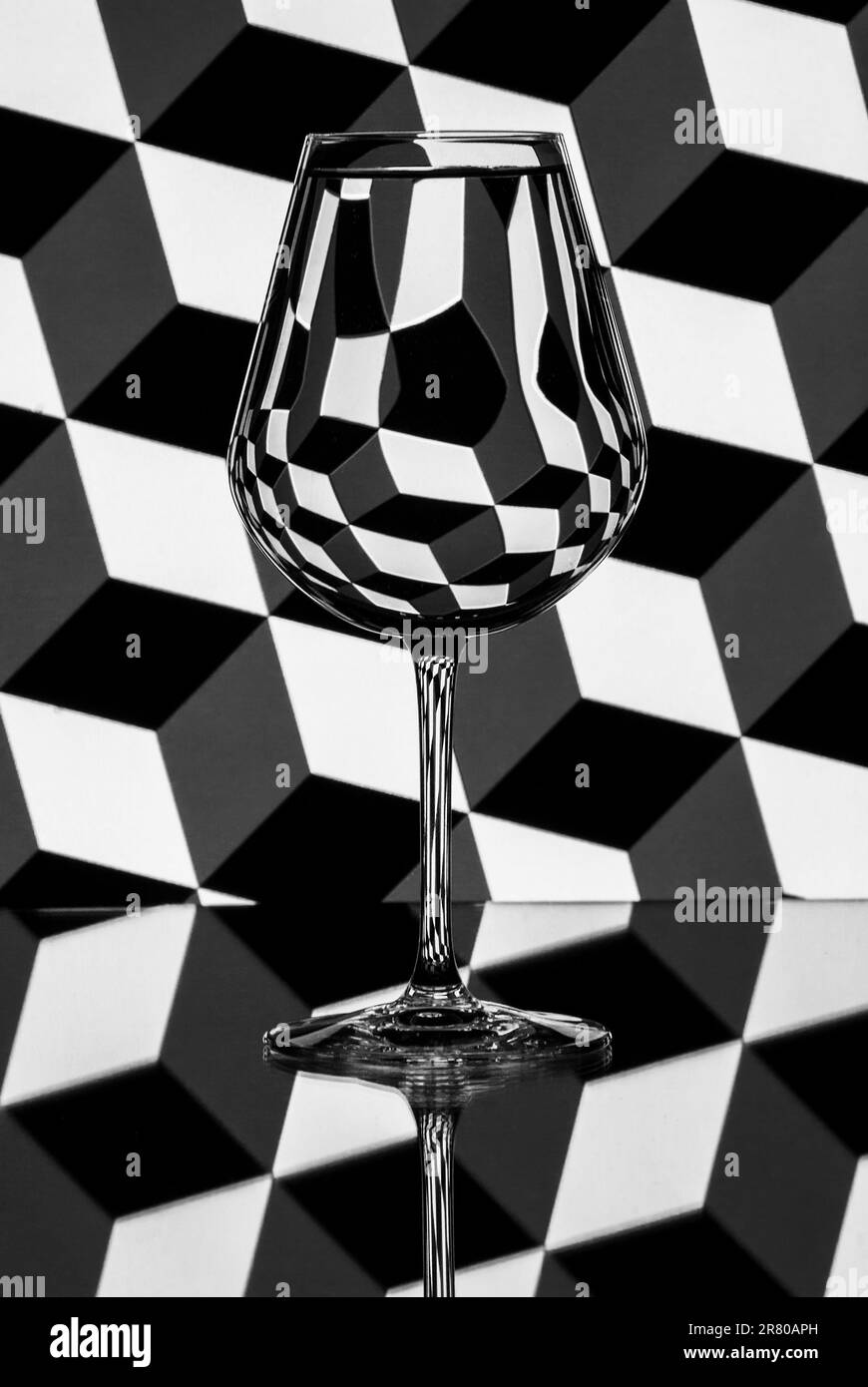Light refraction through glass water Black and White Stock Photos ...