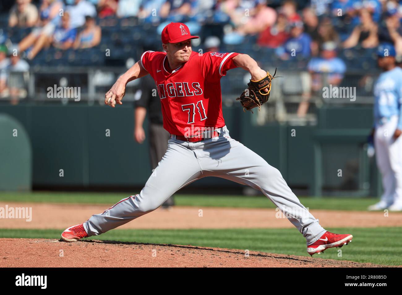 KANSAS CITY, MO - JUNE 17: Los Angeles Angels relief pitcher Jacob Webb ...