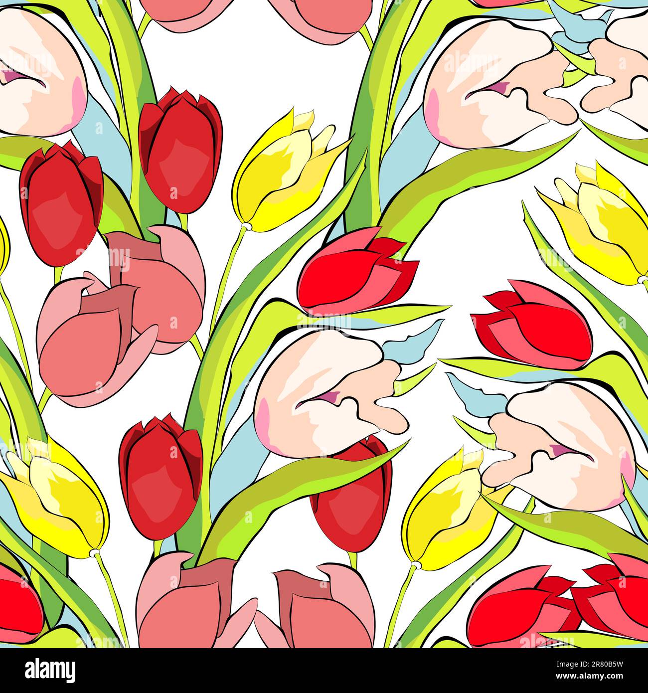 Spring seamless wallpaper with Tulips flowers Stock Vector Image & Art ...