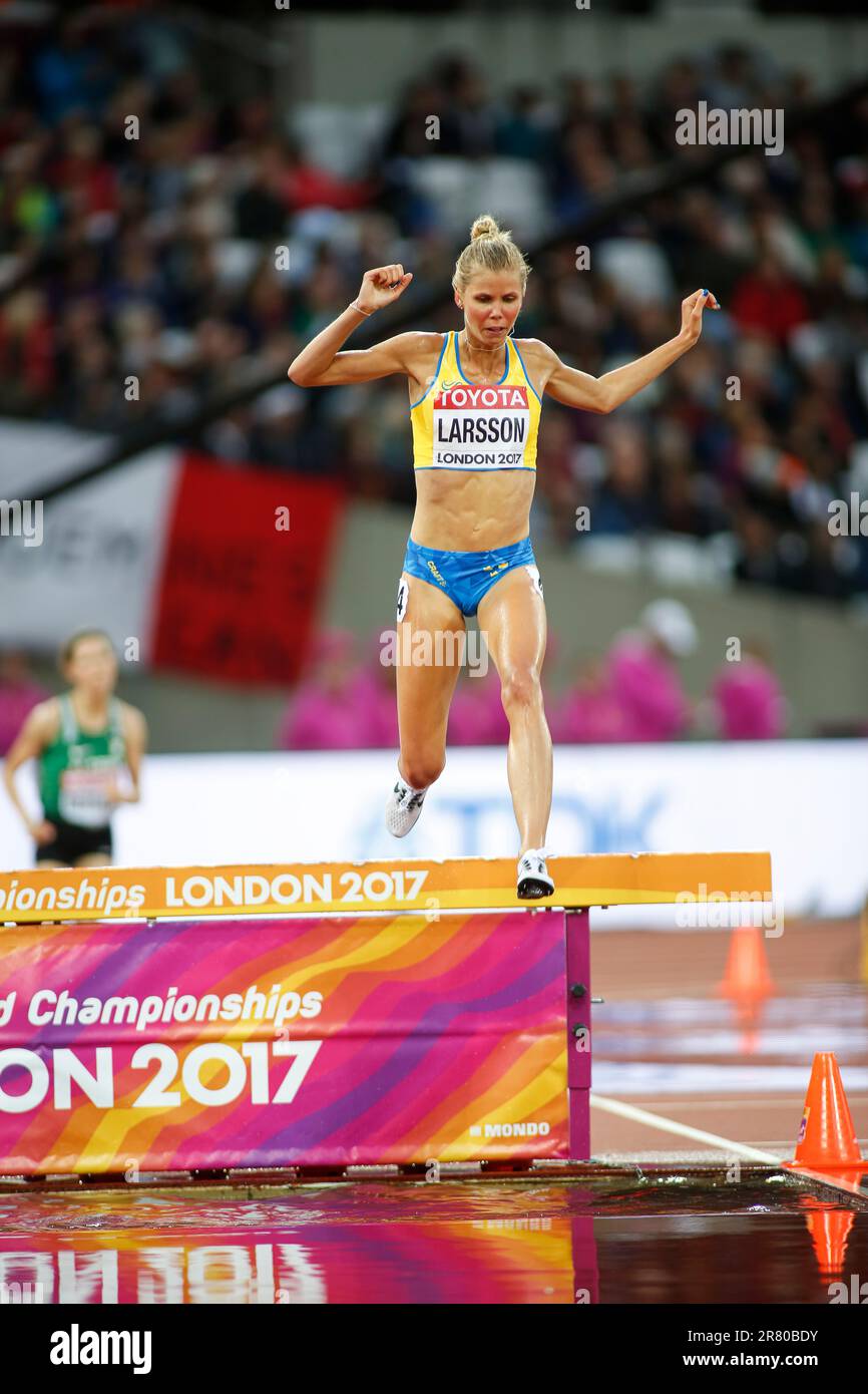 Maria Larsson participating in the 3000 Metres Steeplechase at the ...