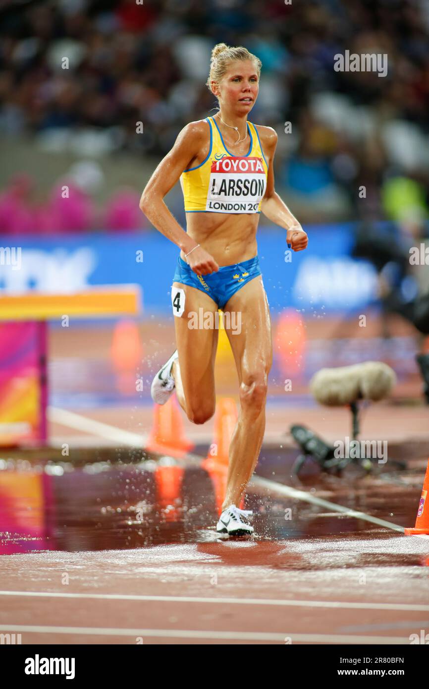 Maria Larsson participating in the 3000 Metres Steeplechase at the ...