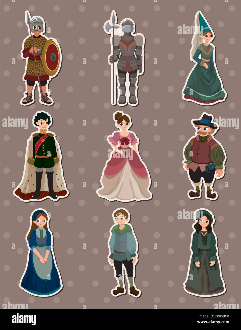 cartoon Medieval people stickers Stock Vector Image & Art - Alamy
