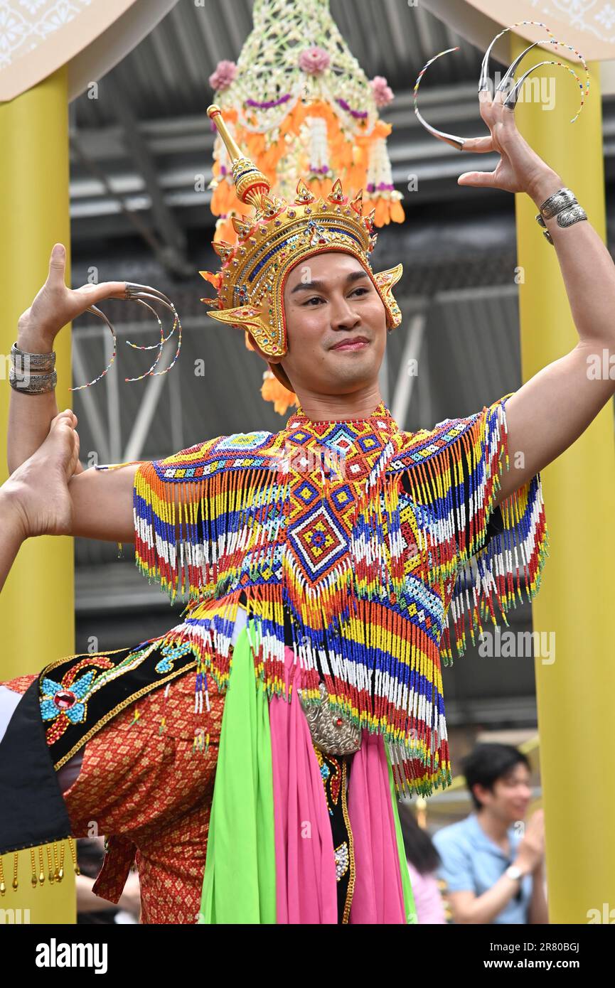 London, UK. June 18 2023. Manorah Thai Traditional Dance - รำมโนราห์ ...