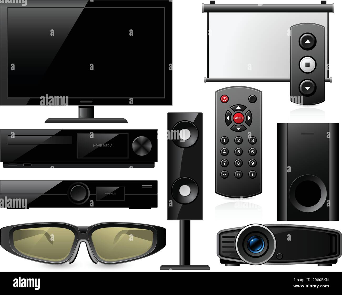 Home tv movie theater Stock Vector Images - Alamy