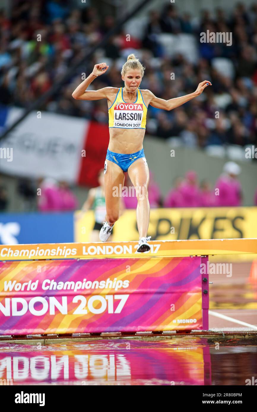 Maria Larsson participating in the 3000 Metres Steeplechase at the ...