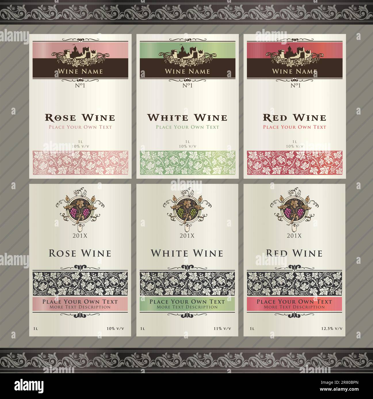 Vector illistration - set of wine label templates Stock Vector Image ...