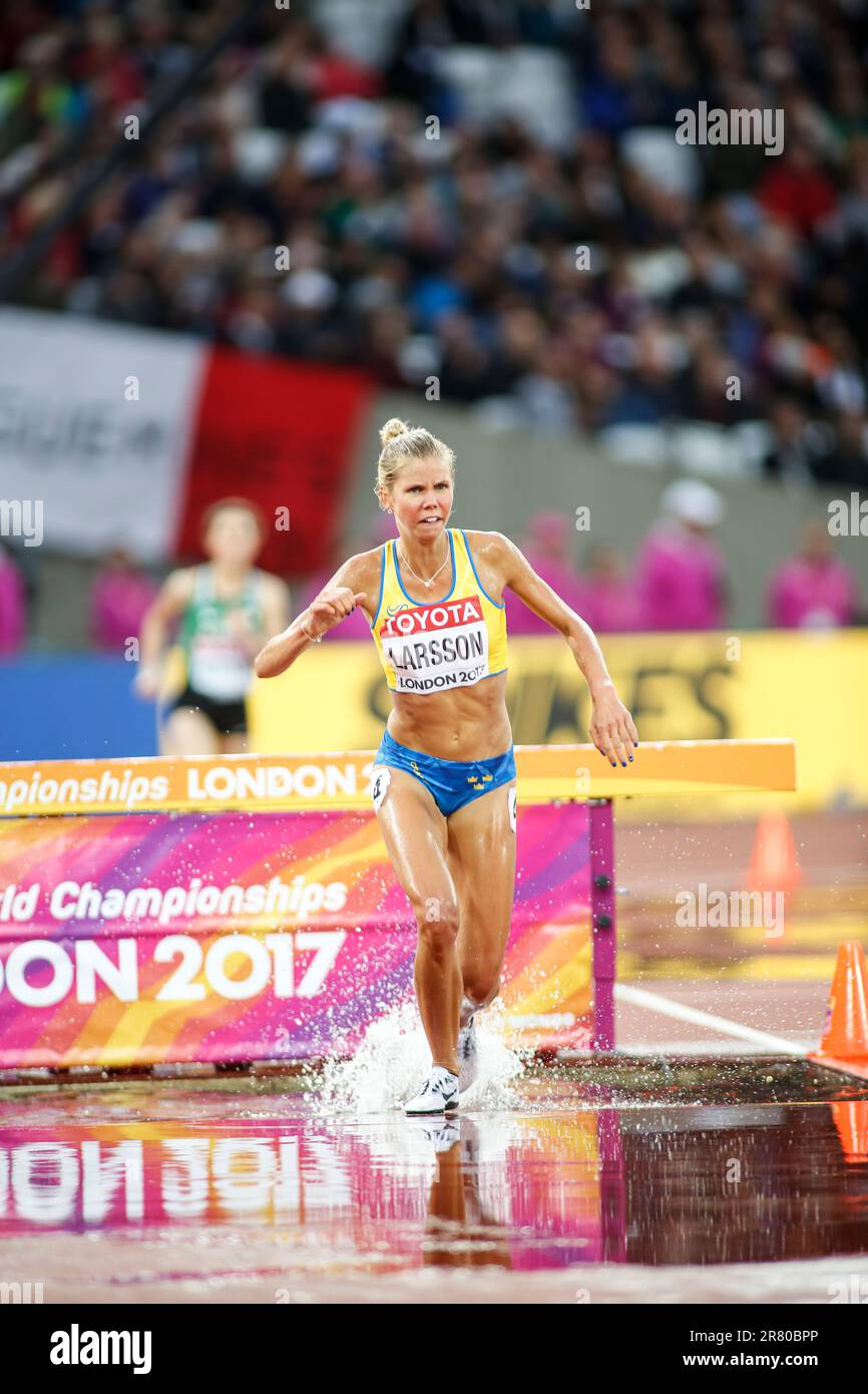 Maria Larsson participating in the 3000 Metres Steeplechase at the ...