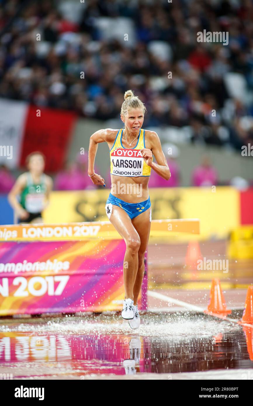 Maria Larsson participating in the 3000 Metres Steeplechase at the ...