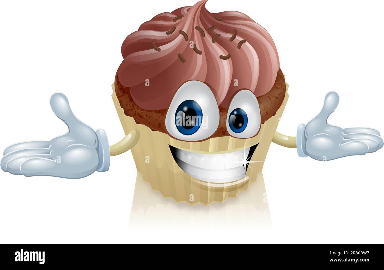 Illustration of a cute happy chocolate cake man Stock Vector Image ...