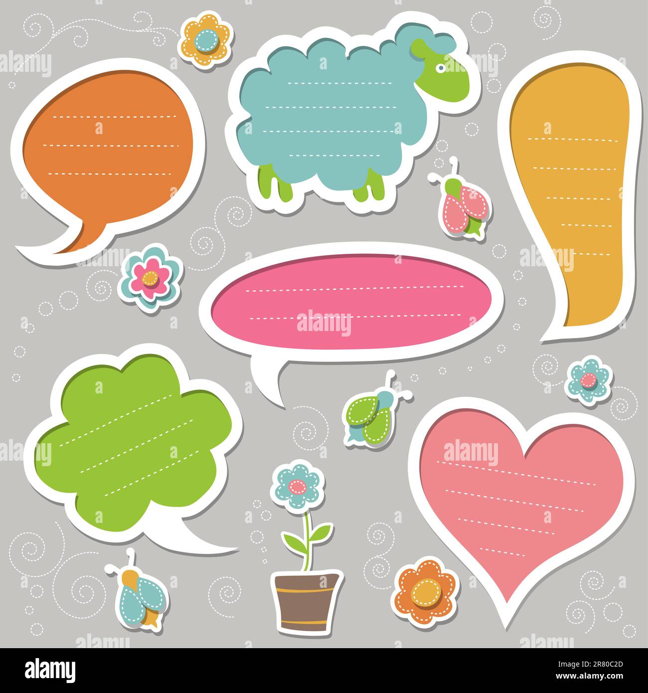 Set of speech bubbles. Vector design elements Stock Vector Image & Art ...