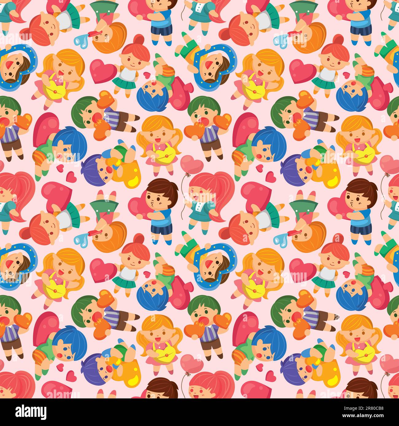 kid hug heart seamless pattern Stock Vector Image & Art - Alamy