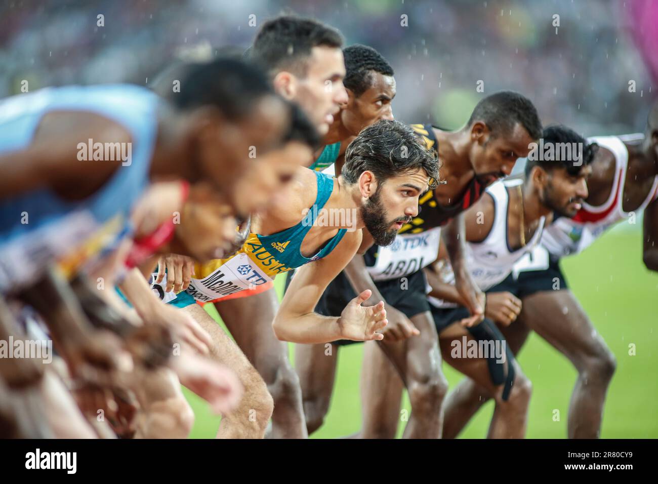 Morgan McDonald participating in the 5000 m at the World Athletics ...