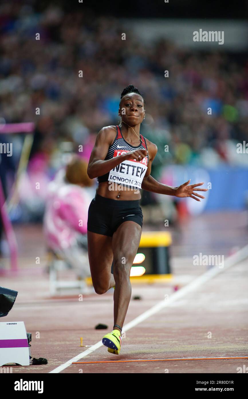 Christabel NETTEY participating in the long jump at the World Athletics ...