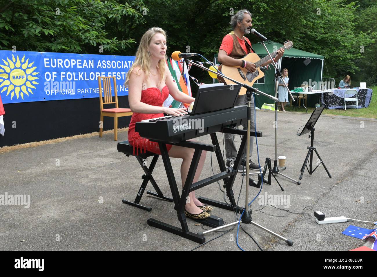 Crawley, West Sussex, UK-June 18th 2023 : A guitarist and a keyboard ...
