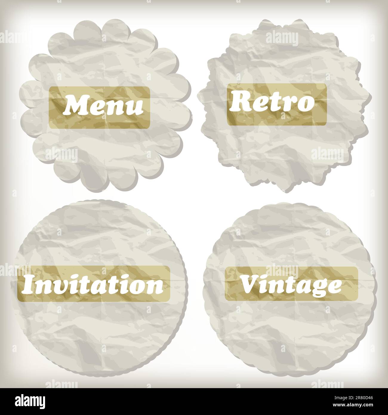 vector crumpled paper icons, place for your text Stock Vector Image ...