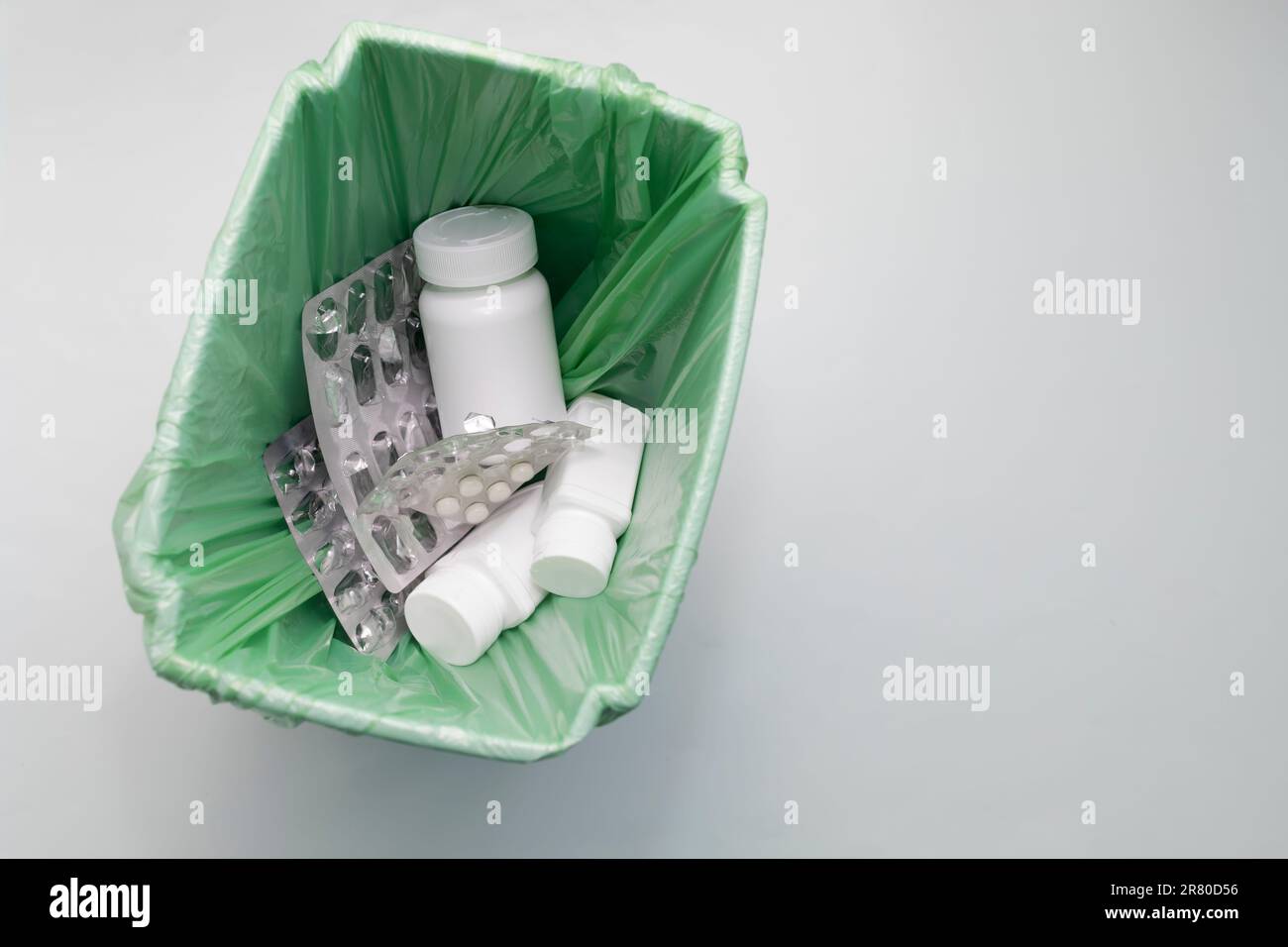Template Trash Bin, Basket Full Of Medication, Supplement. Pills ...