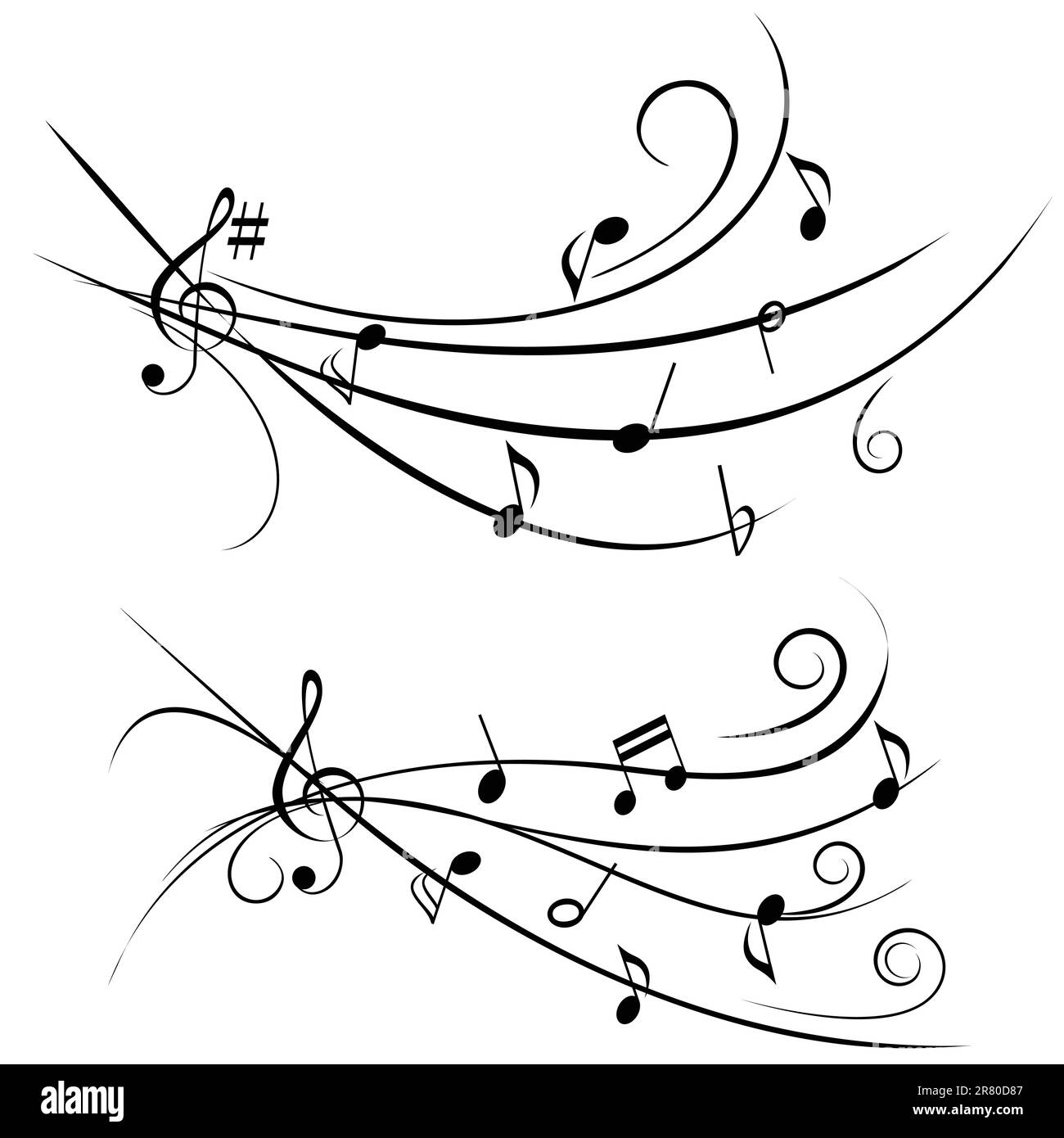 Bass clef on staff Stock Vector Images - Alamy