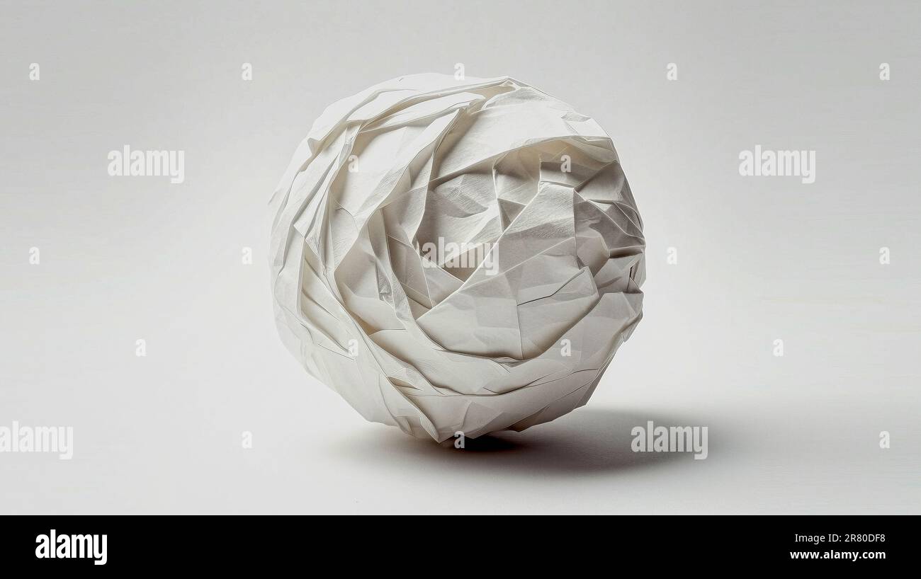Crumpled ball of paper on white background Stock Photo - Alamy