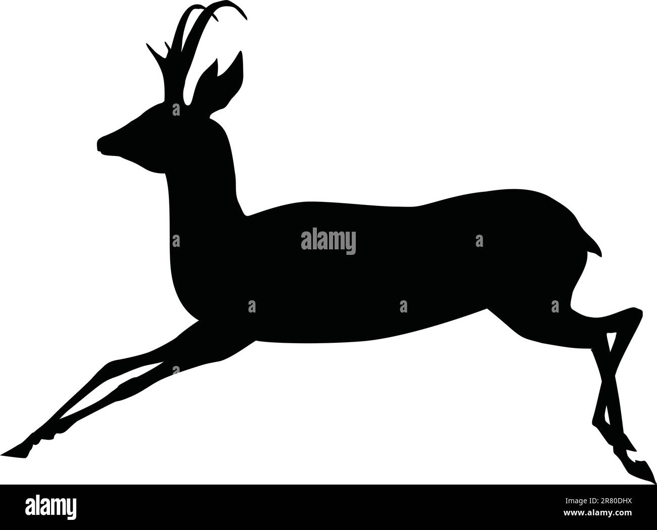 Running antelope silhouette. Vector eps8 Stock Vector Image & Art - Alamy