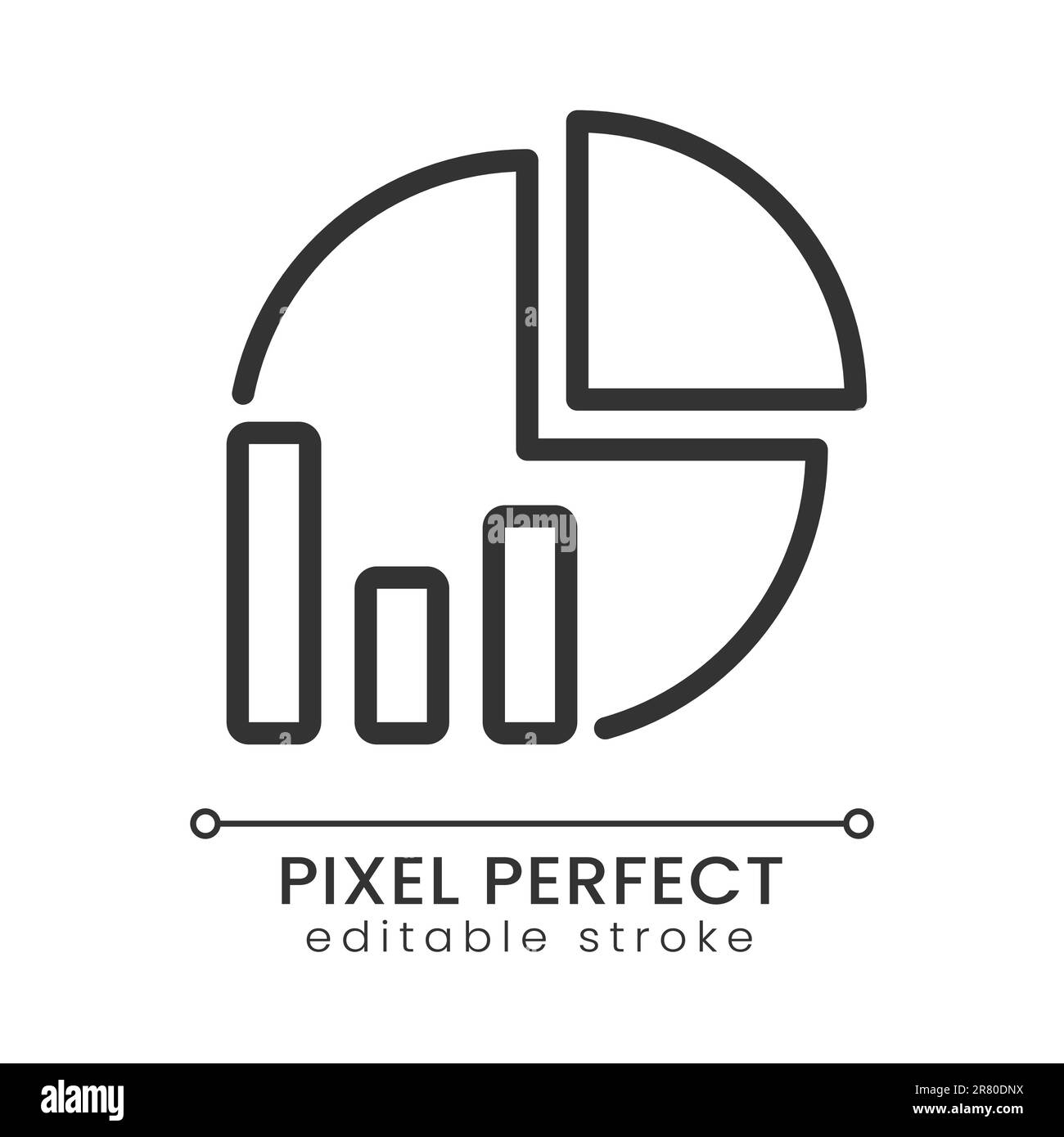 Pie chart pixel perfect linear icon Stock Vector Image & Art - Alamy