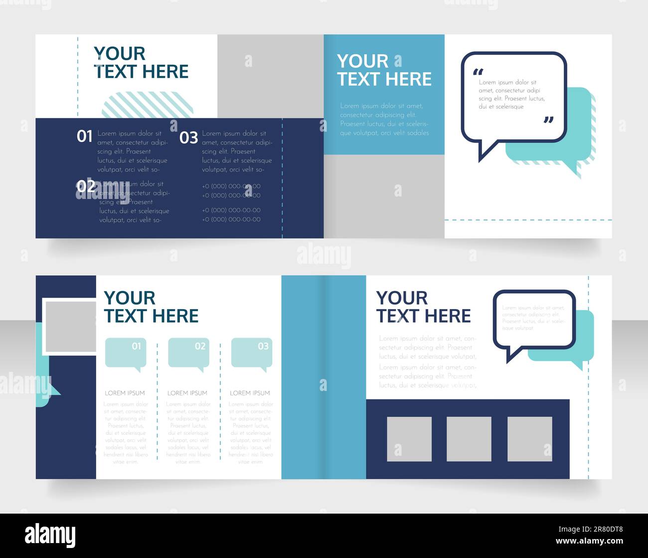 Social media marketing tools bifold brochure template design Stock ...