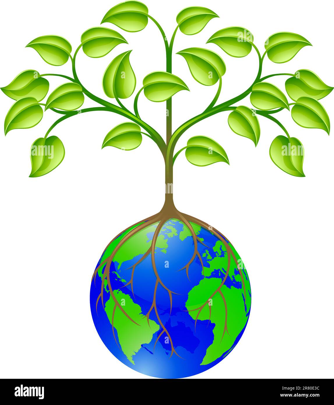Conceptual illustration of a world globe tree Stock Vector Image & Art ...
