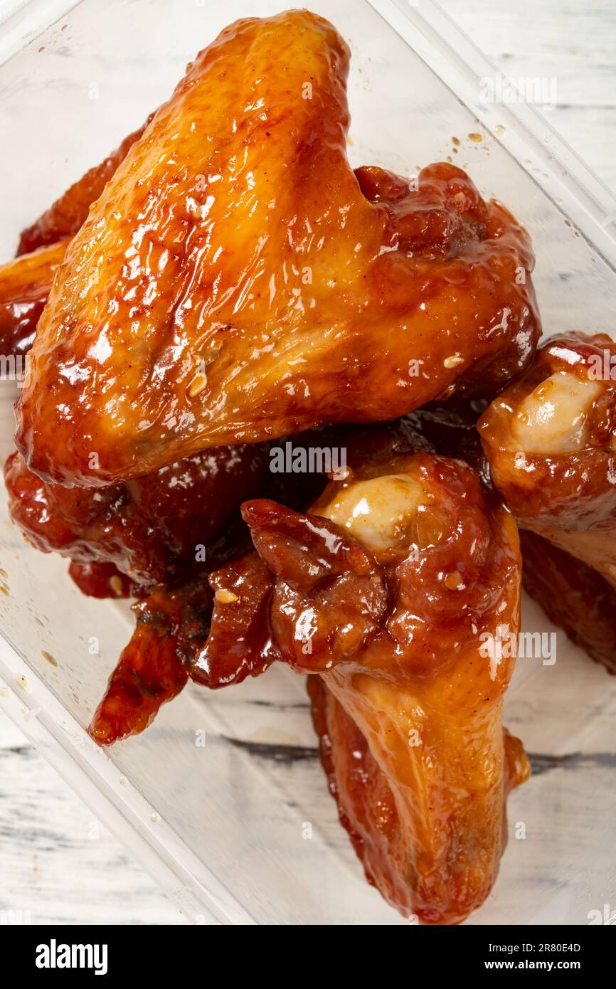 top view honey roasted chicken wings at vertical composition Stock ...