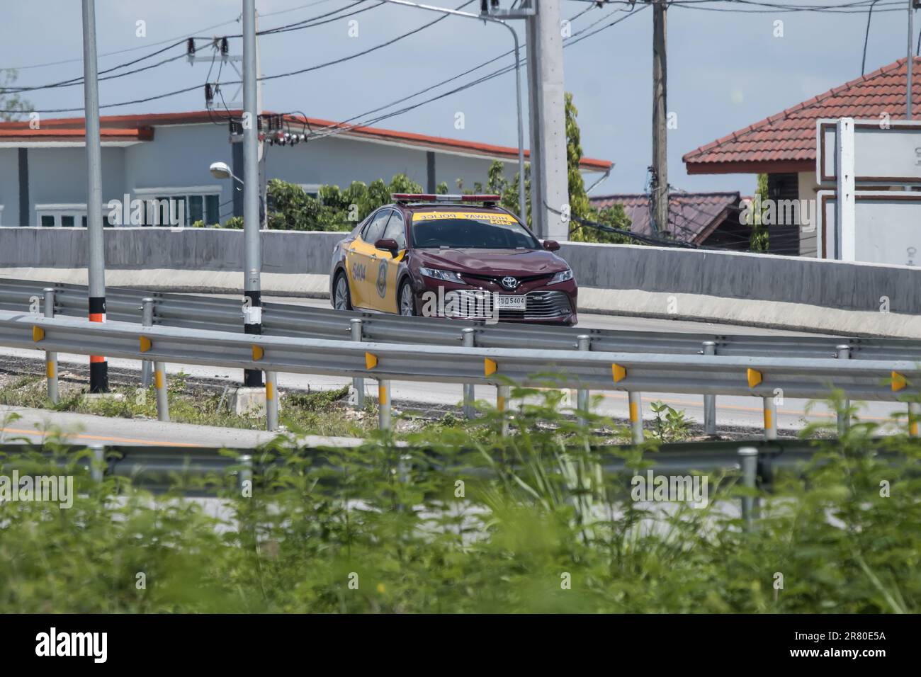 Chiangmai, Thailand - June 6 2023: Highway Police Car. Toyota Camry. On ...