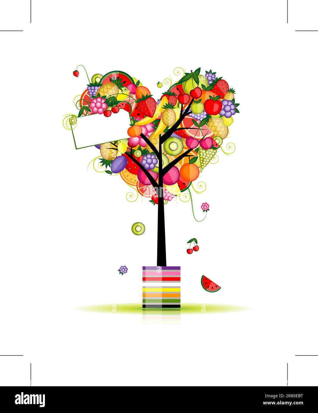 Fresh strawberry in heart Stock Vector Images - Alamy