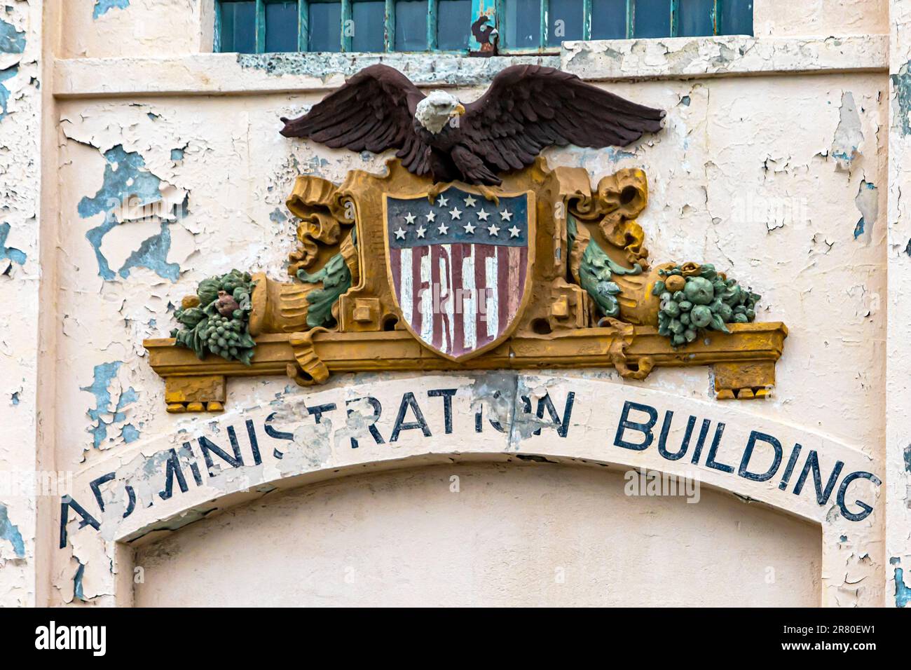 Shield to the administration building of the maximum security federal ...