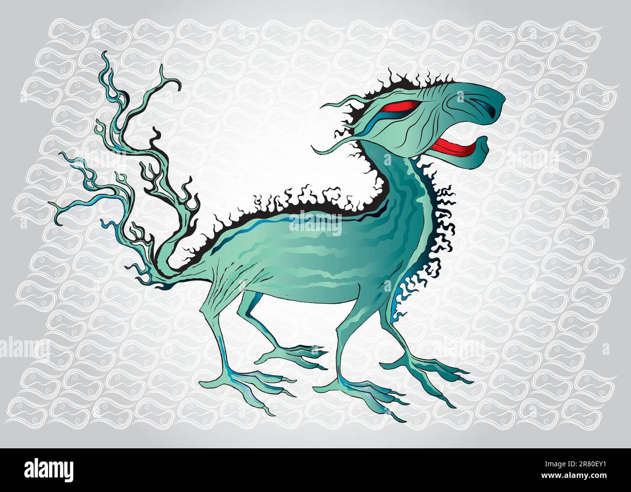 bluish angry dragon monster illustration Stock Vector Image & Art - Alamy